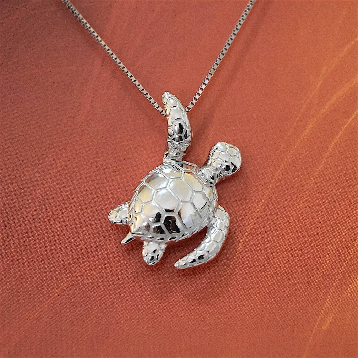 Hawaiian Sea Turtle Necklace Sterling Silver Sea Turtle | Etsy