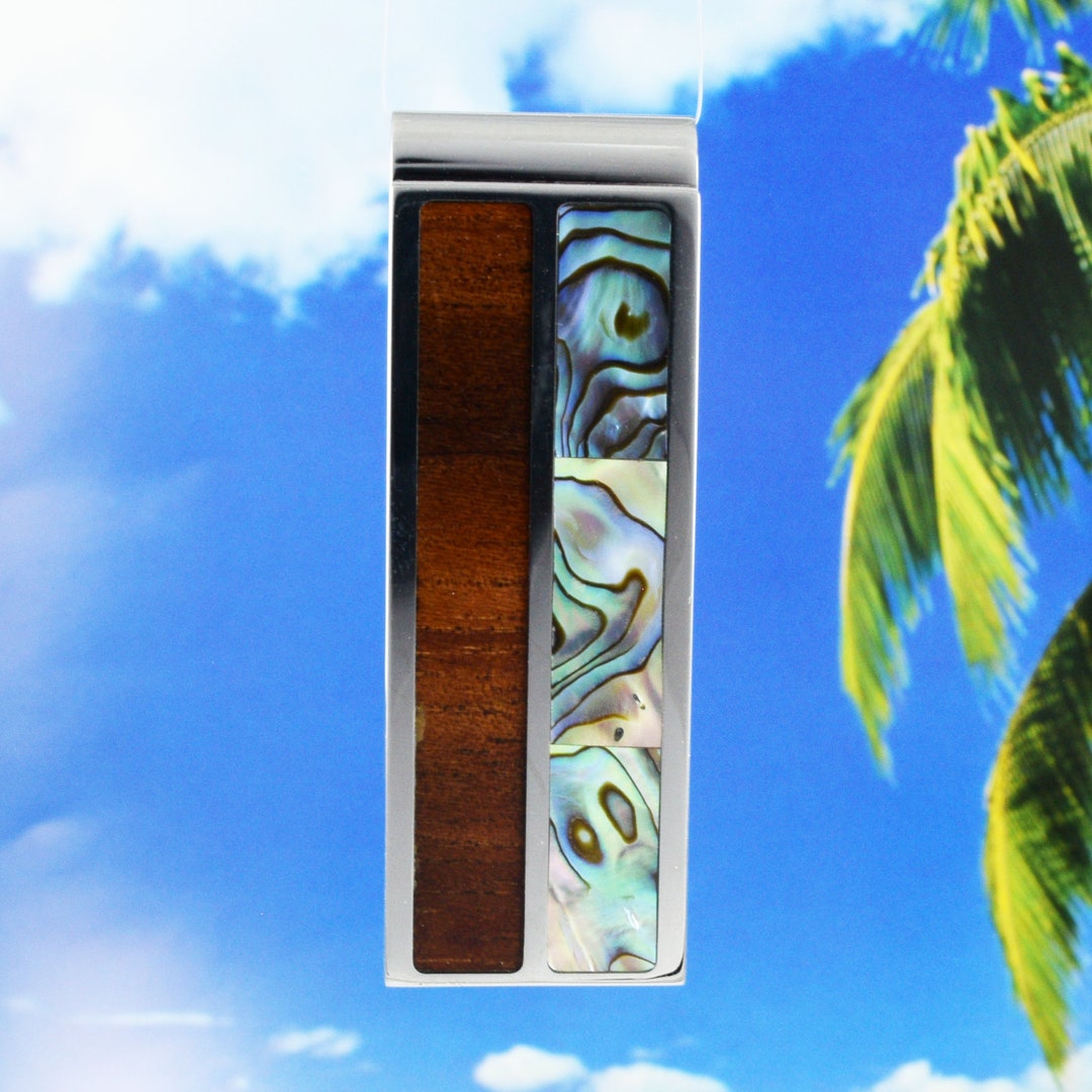 Koa Wood Money Clip: Stainless Steel, Paua Shell & Abalone Inlay - Etsy