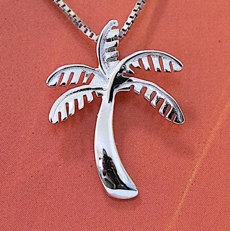 Hawaiian Palm Tree Necklace Sterling Silver Palm Tree - Etsy