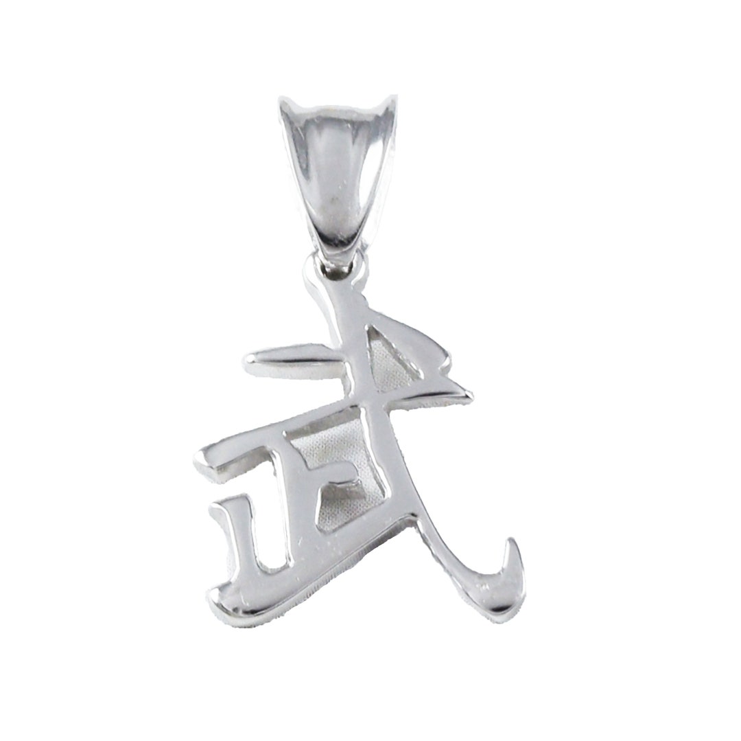 Chinese Warrior Character Necklace, Sterling Silver Warrior Charm ...