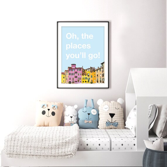 Oh the Places You'll Go Print PRINTABLE Art Nursery | Etsy