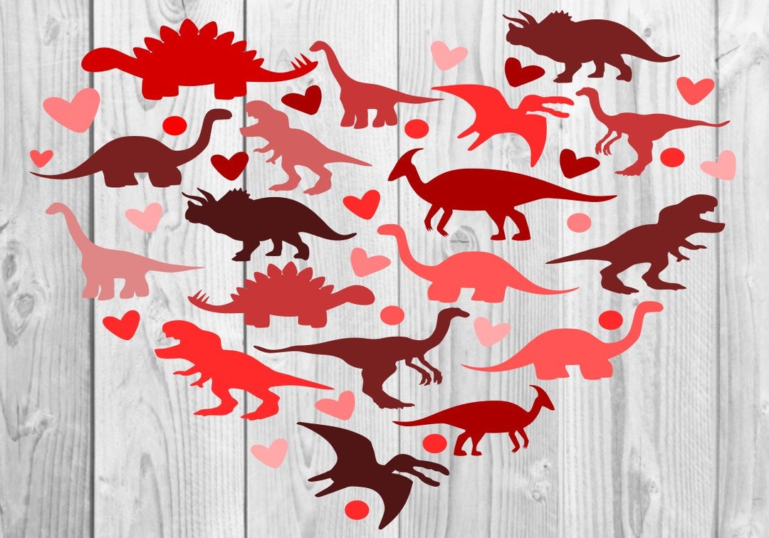 Dinosaur Heart SVG, Valentine Dinosaur SVG, Dinosaur SVG, Valentine ...