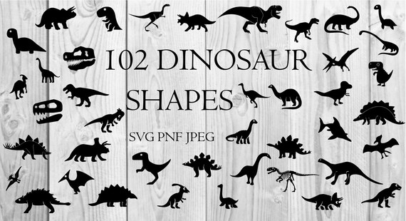 Dinosaur Clip Art for Cutting Machines Cricut Silhouette | Etsy