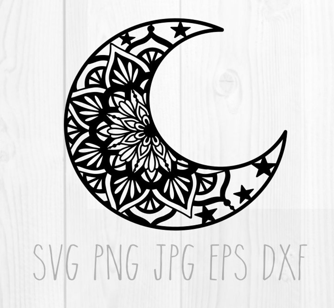 Quarter Moon Mandala Clip Art (digital Download) - Etsy