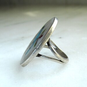Vintage Native American Multi Stone Inlay Bluebird Ring Mother of Pearl ...