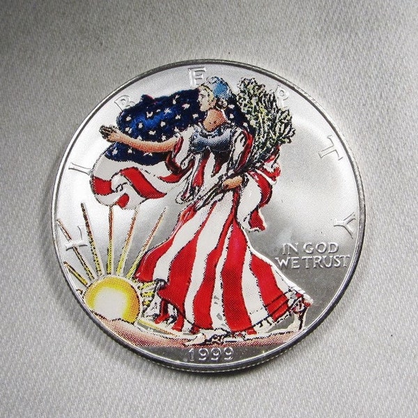 Colorized Silver Eagle - Etsy