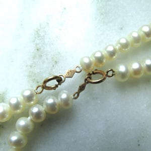 Vintage PPC 10K Yellow Gold White Button Pearl Necklace & Bracelet Set ...