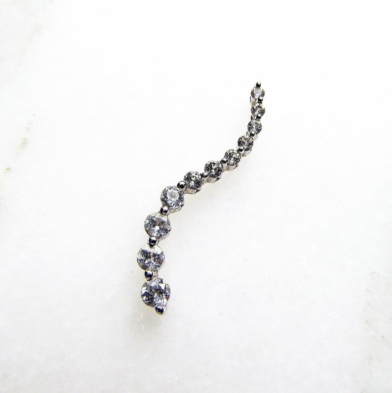 10K White Gold Diamond & Rhinestone Necklace Pendant ETC1636 | Etsy