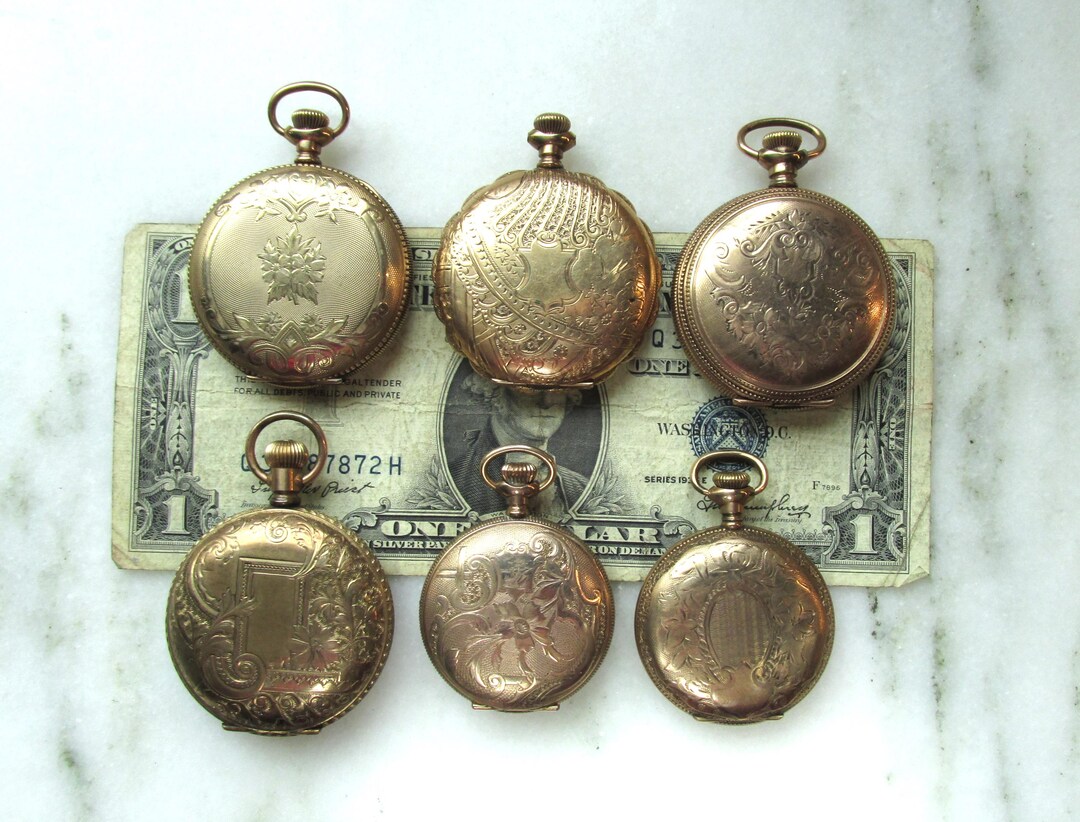 Vintage Nice Hunting Case Gold Filled Pocket Watch Lot Waltham Elgin ...