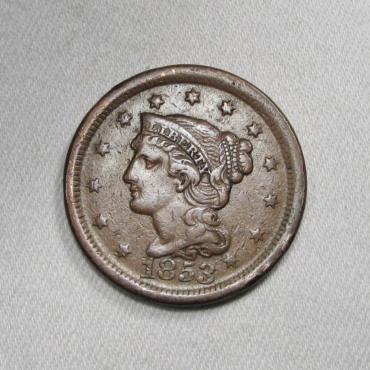 1853 One Cent Coin Us