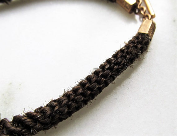 Antique Victorian 11" Gold Filled Mourning Braided Ha… - Gem