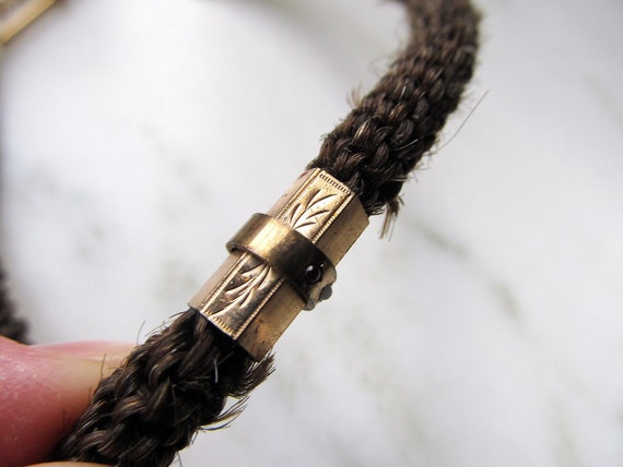 Antique Victorian 11" Gold Filled Mourning Braided Ha… - Gem