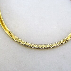 Vintage 14K Solid Gold Herringbone Italy Chain 20 | Etsy