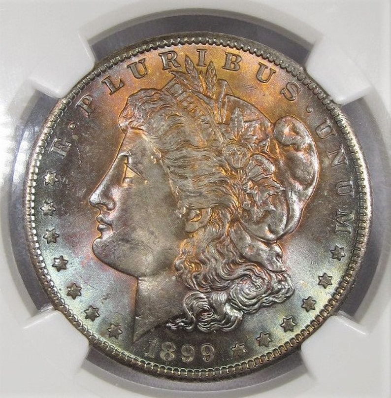 1899-O Silver Morgan Dollar Colorful Toning NGC MS65 Coin - Etsy