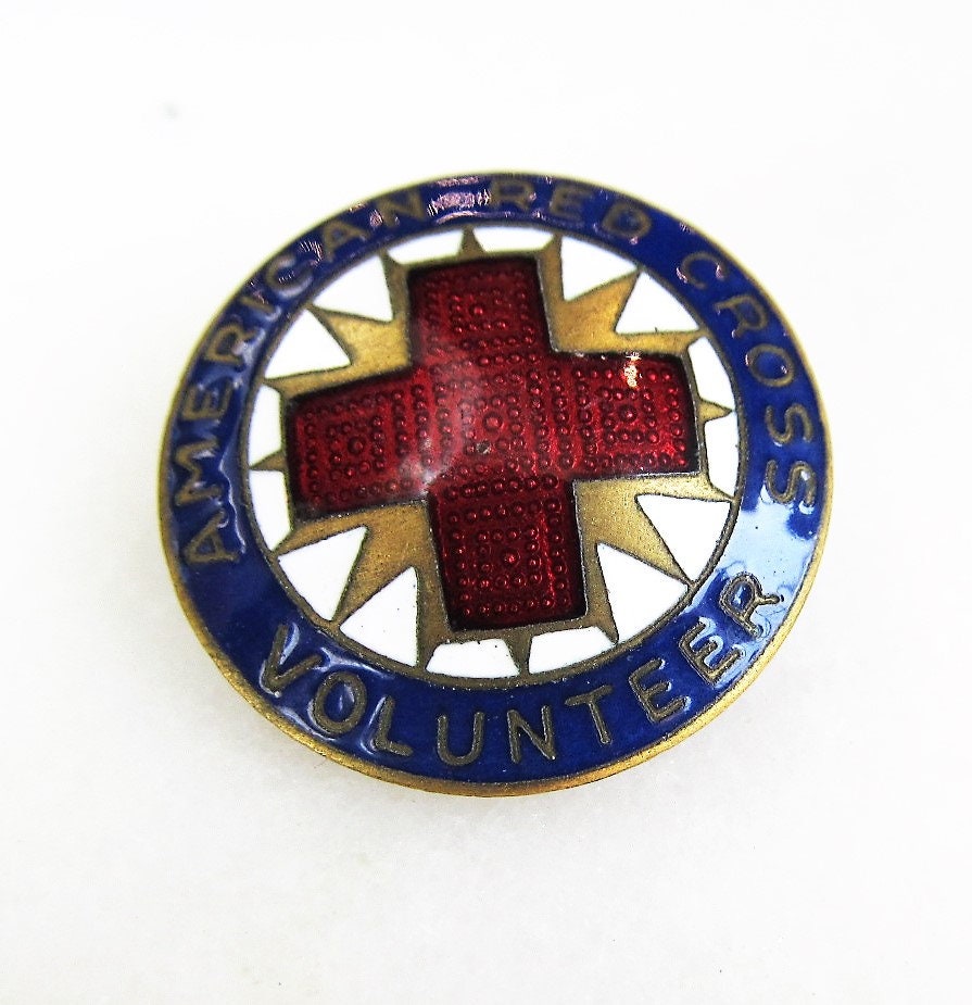 Vintage American Red Cross Volunteer Enameled Pin ETC5486 | Etsy
