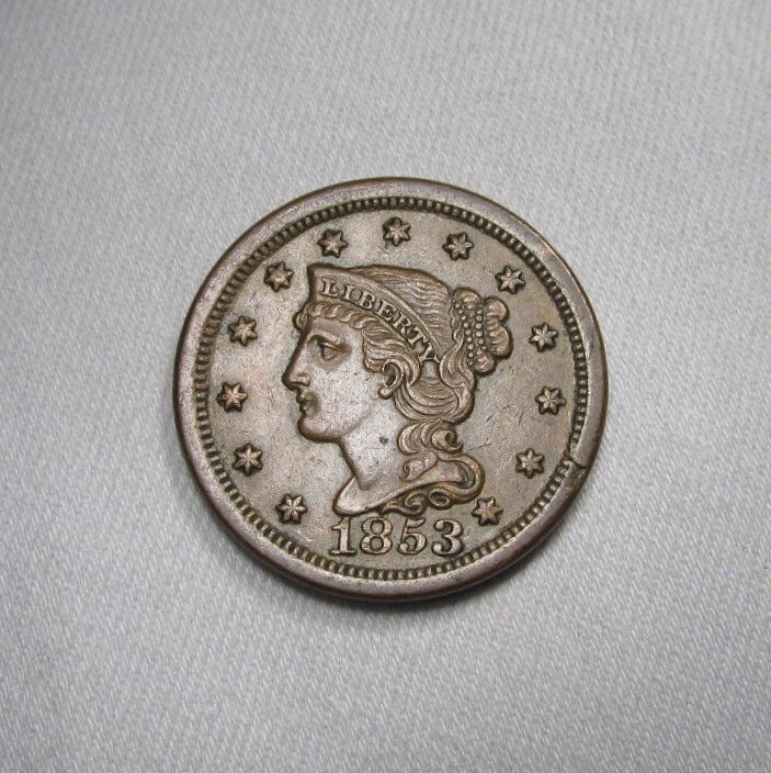 1853 One Cent Coin Us