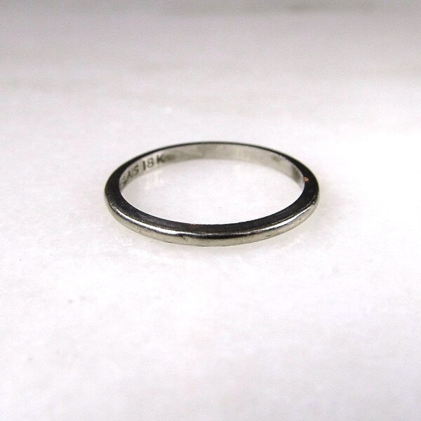 White Gold 18k Wedding Ring - Etsy