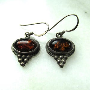 Vintage RB Sterling Richard Begay Navajo Amber Stone Dangle Earrings ...