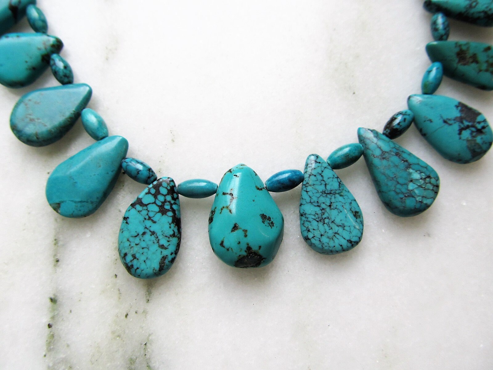 Vintage DTR Jay King Turquoise Tear Drop Beaded Necklace | Etsy