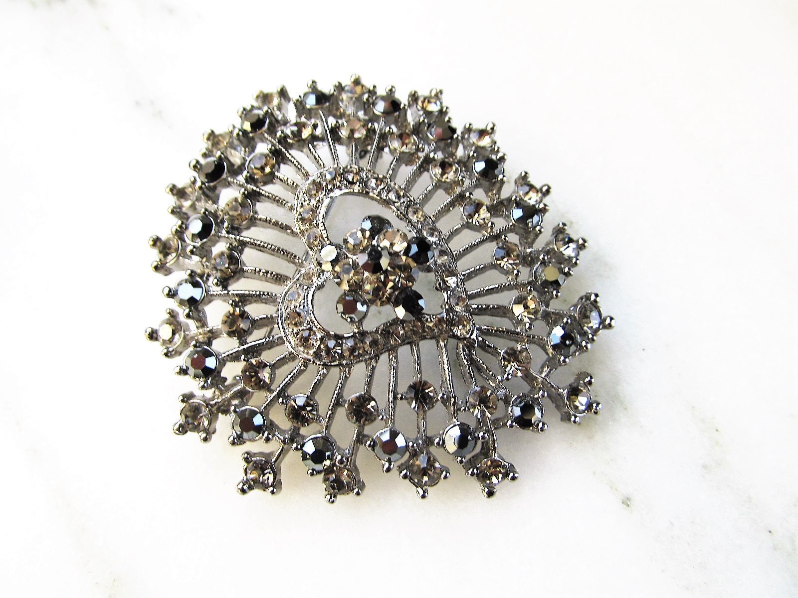 Vintage Large Rhinestone Brooch Pin ETC5234 | Etsy