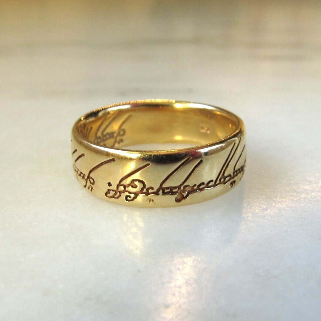14K Gold Lotr Lord of the Rings Replica Band Ring Sz 12 ETC8735 - Etsy