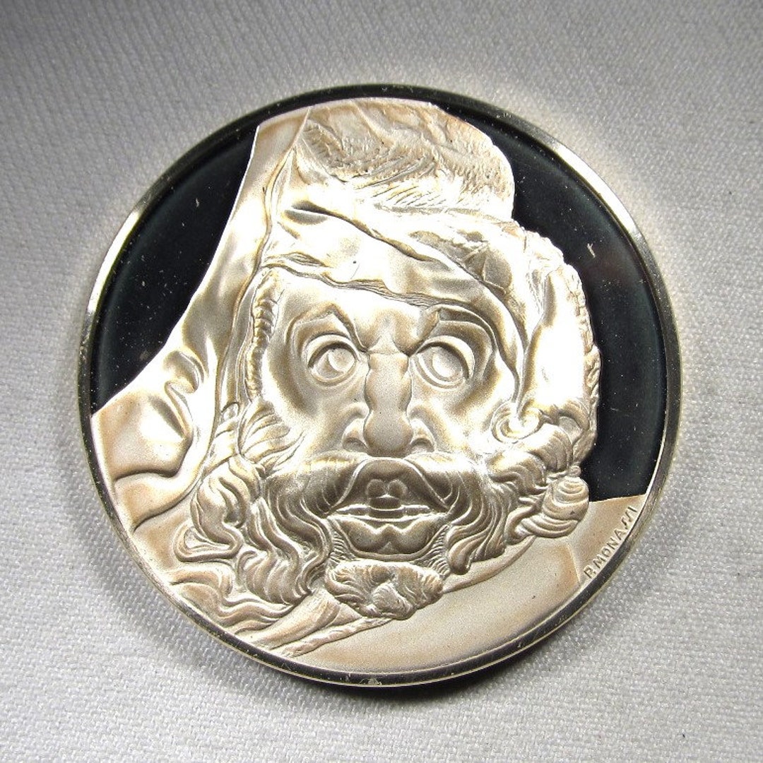 1970 Genius of Michelangelo mask of Night Sterling Silver Fine Art ...