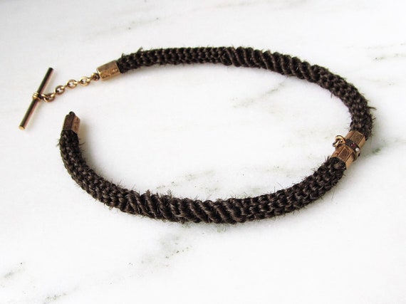 Antique Victorian 11" Gold Filled Mourning Braided Ha… - Gem