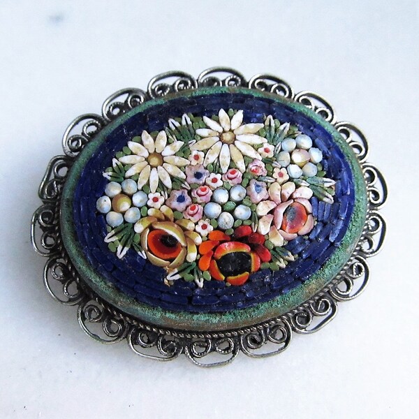Micro Mosaic Brooch - Etsy