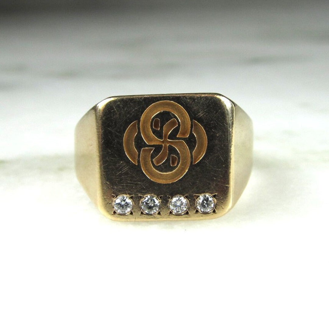 Vintage Mens Staley Co. 10K Diamond Employee Service Ring by CTO ...
