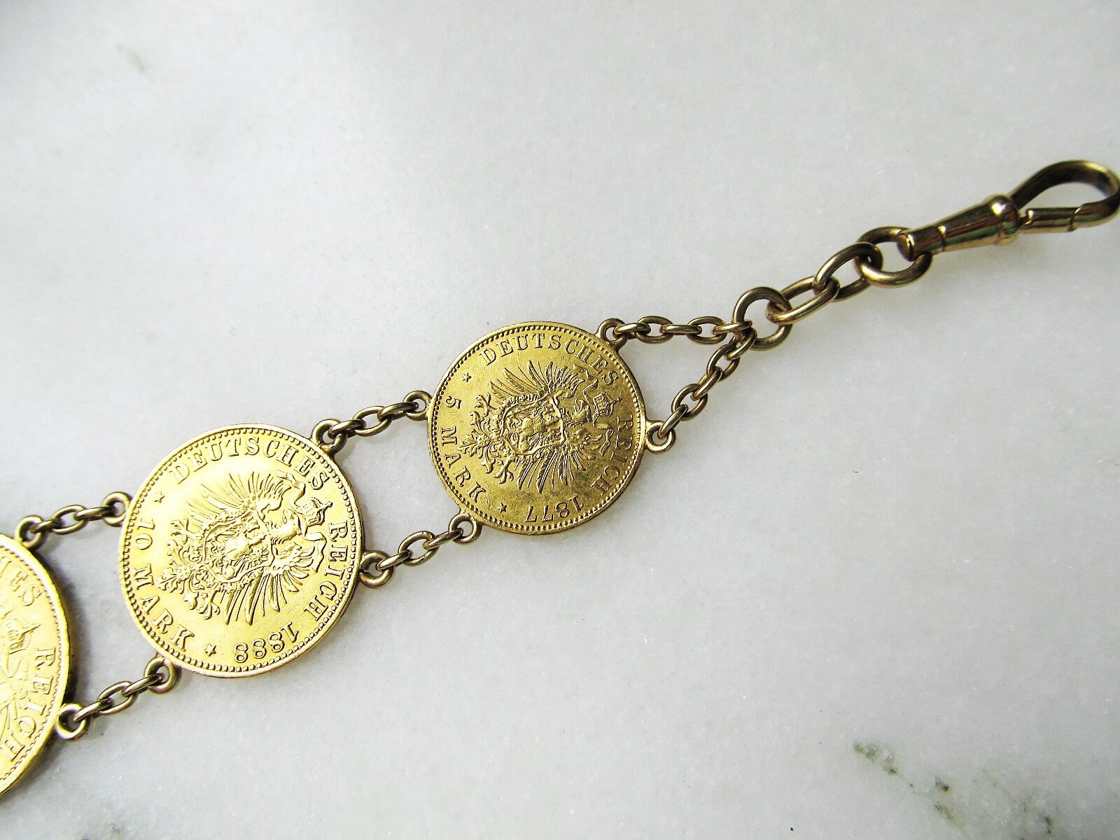 Estate .900 Fine Victorian Era German Gold Coin Watch Chain | Etsy