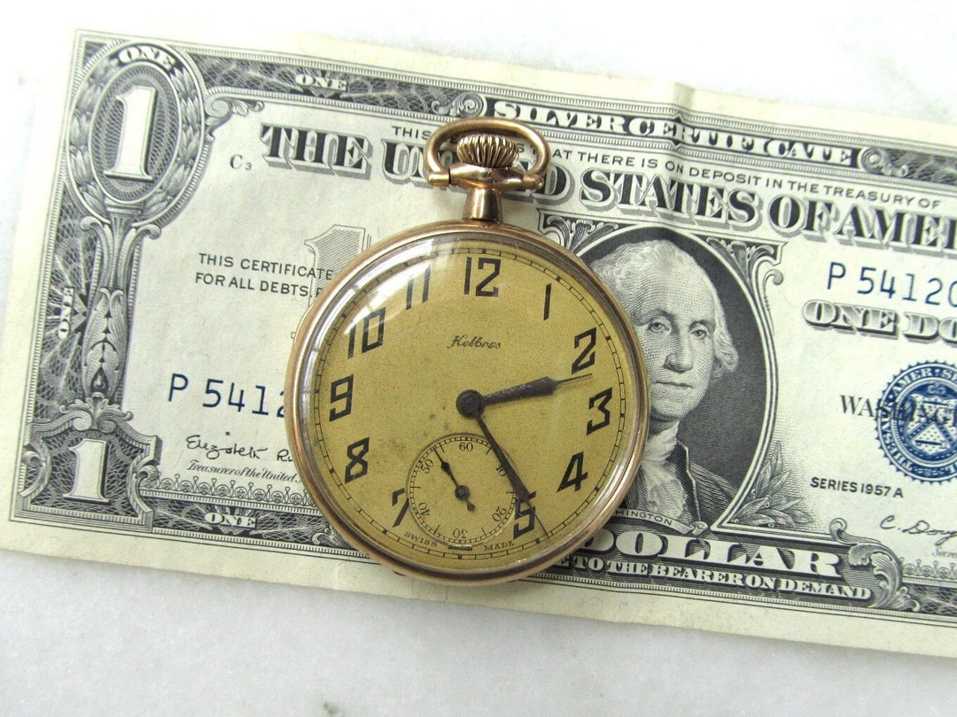 Antique Swiss Helbros Gold Filled Mens Pocket Watch RUNS ETC8969 - Etsy