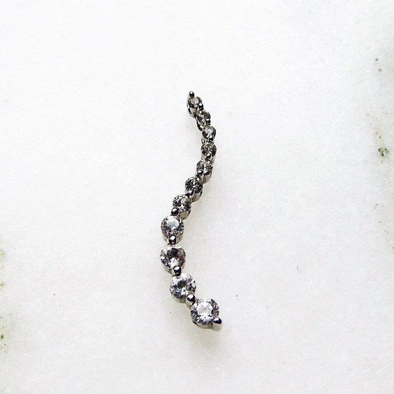 10K White Gold Diamond & Rhinestone Necklace Pendant ETC1636 | Etsy
