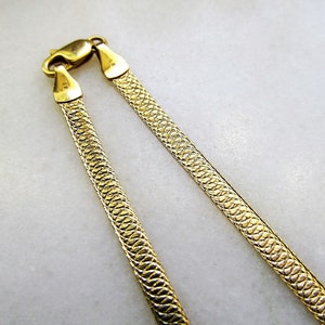 Vintage 14K Solid Gold Herringbone Italy Chain 20 | Etsy