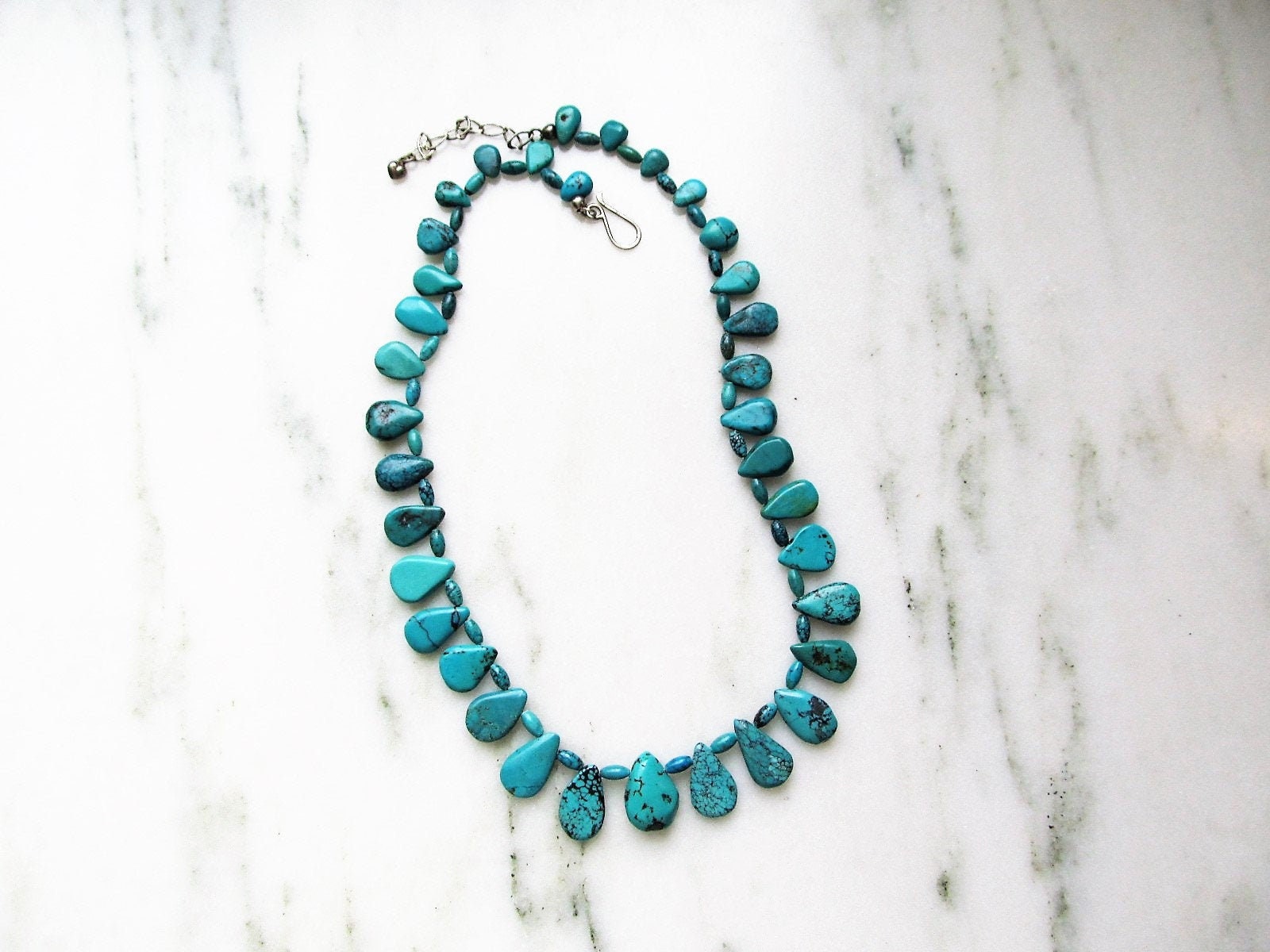 Vintage DTR Jay King Turquoise Tear Drop Beaded Necklace | Etsy