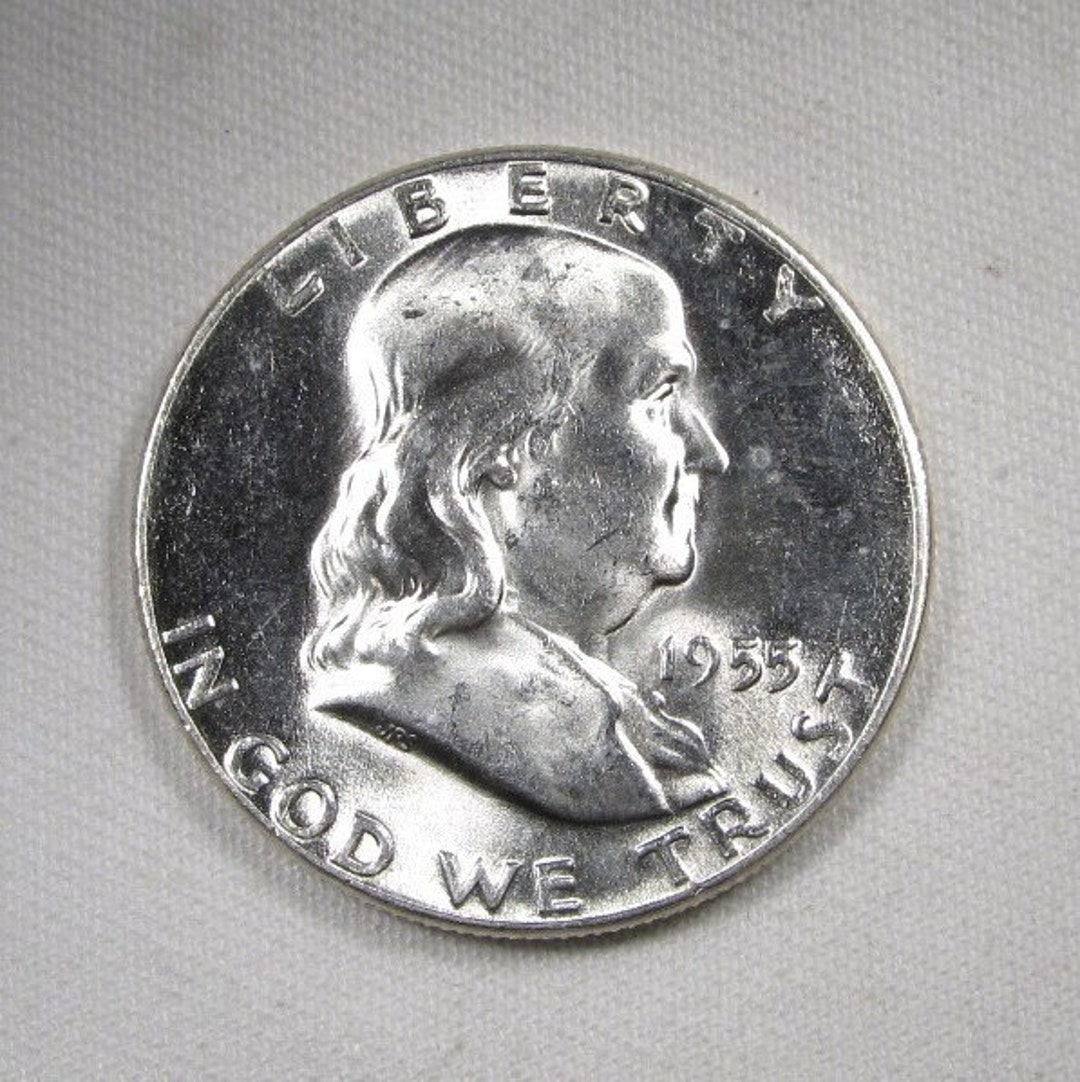 1955 bugs Bunny Variety Silver Franklin Half Dollar CH UNC Coin AN491 ...