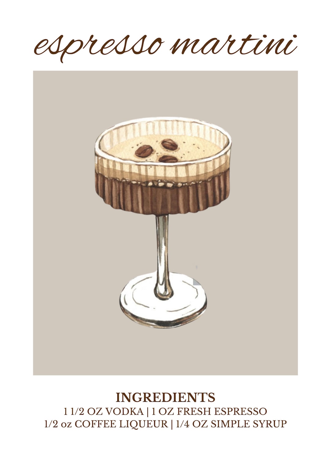 Espresso Martini Recipe Espresso Martini Card Cocktail Recipes Cocktail ...