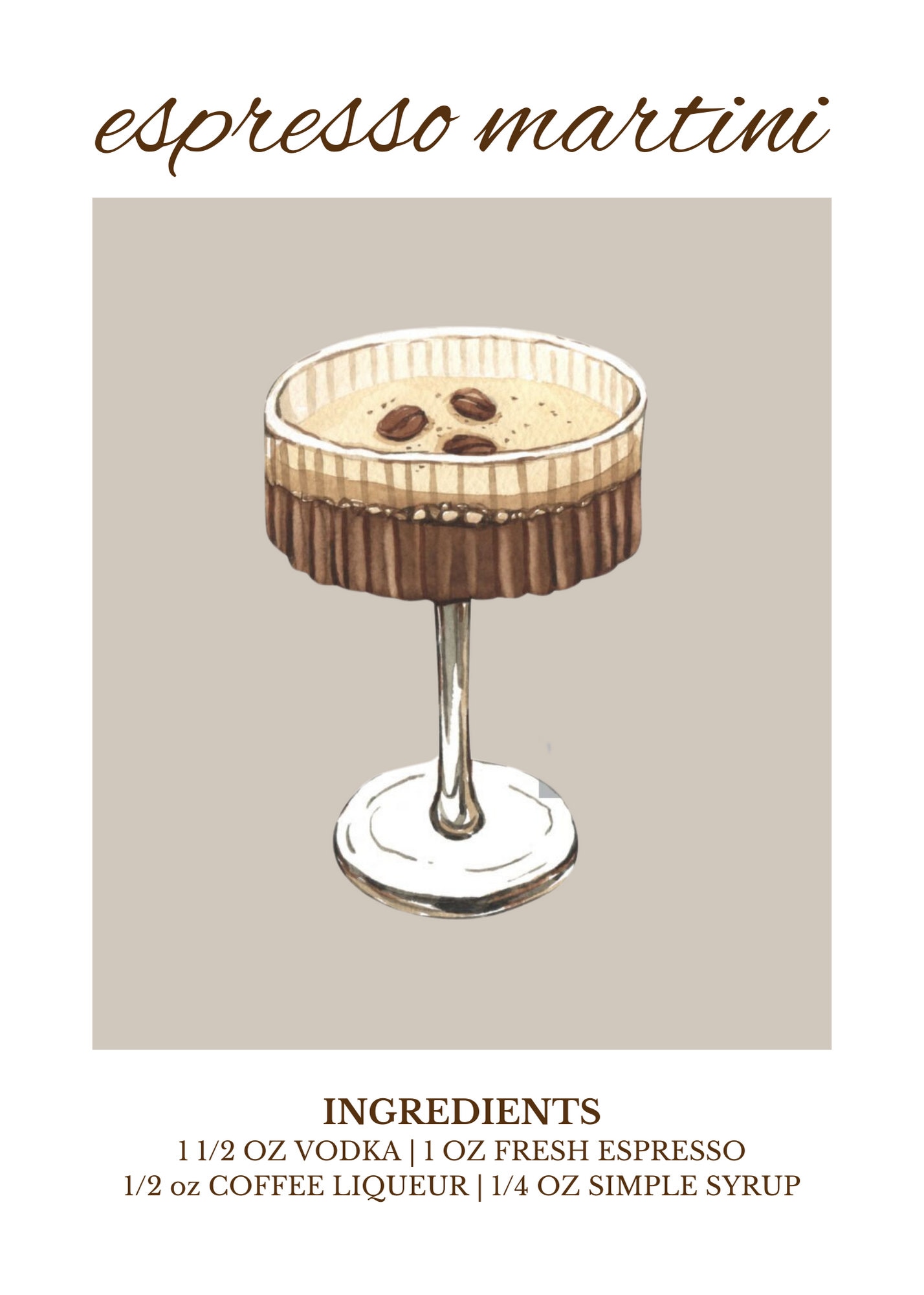 Espresso Martini Recipe Espresso Martini Card Cocktail Recipes Cocktail ...