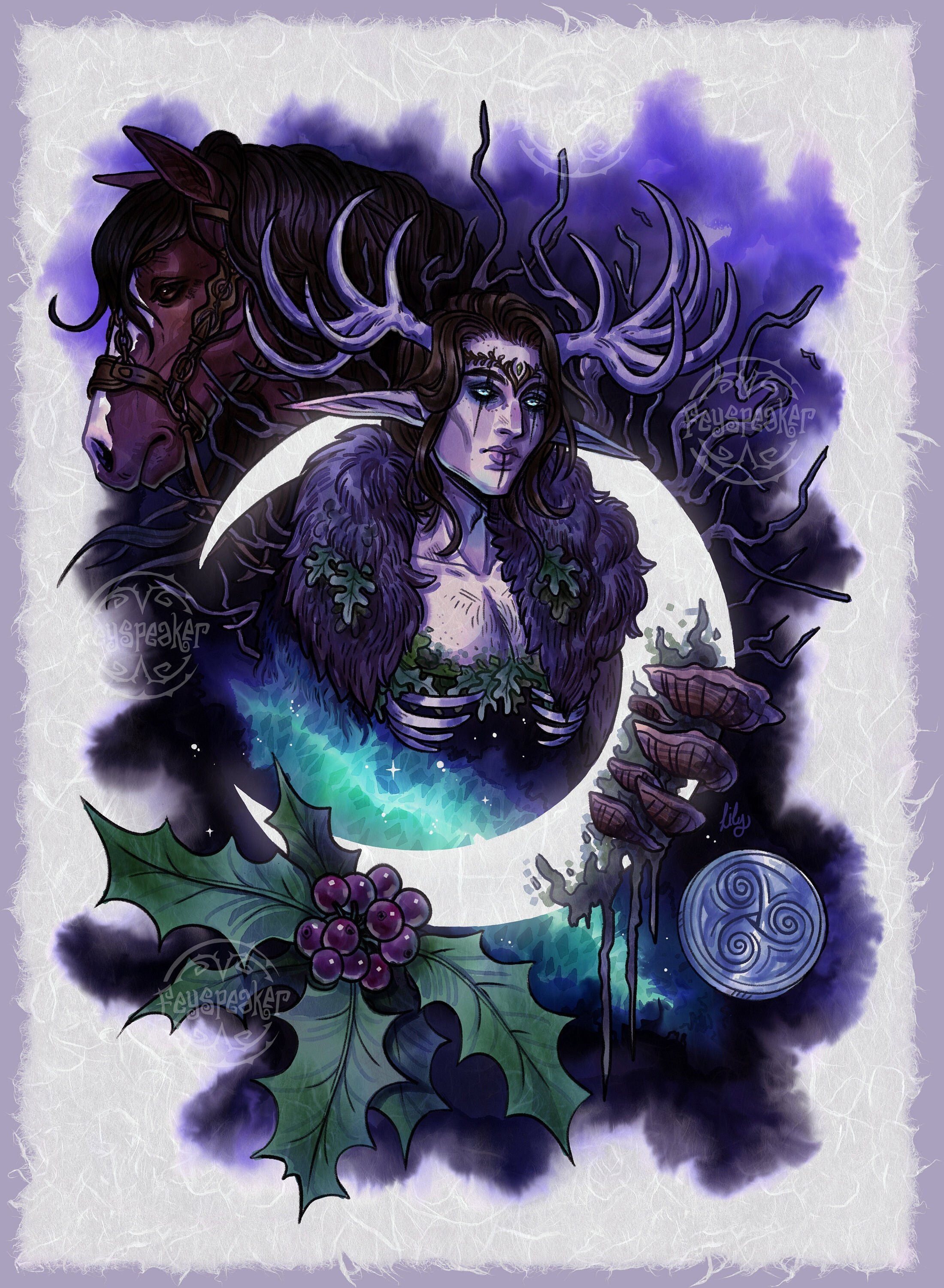 CERNUNNOS Celtic Gaul Horned God Art Print 11 X - Etsy