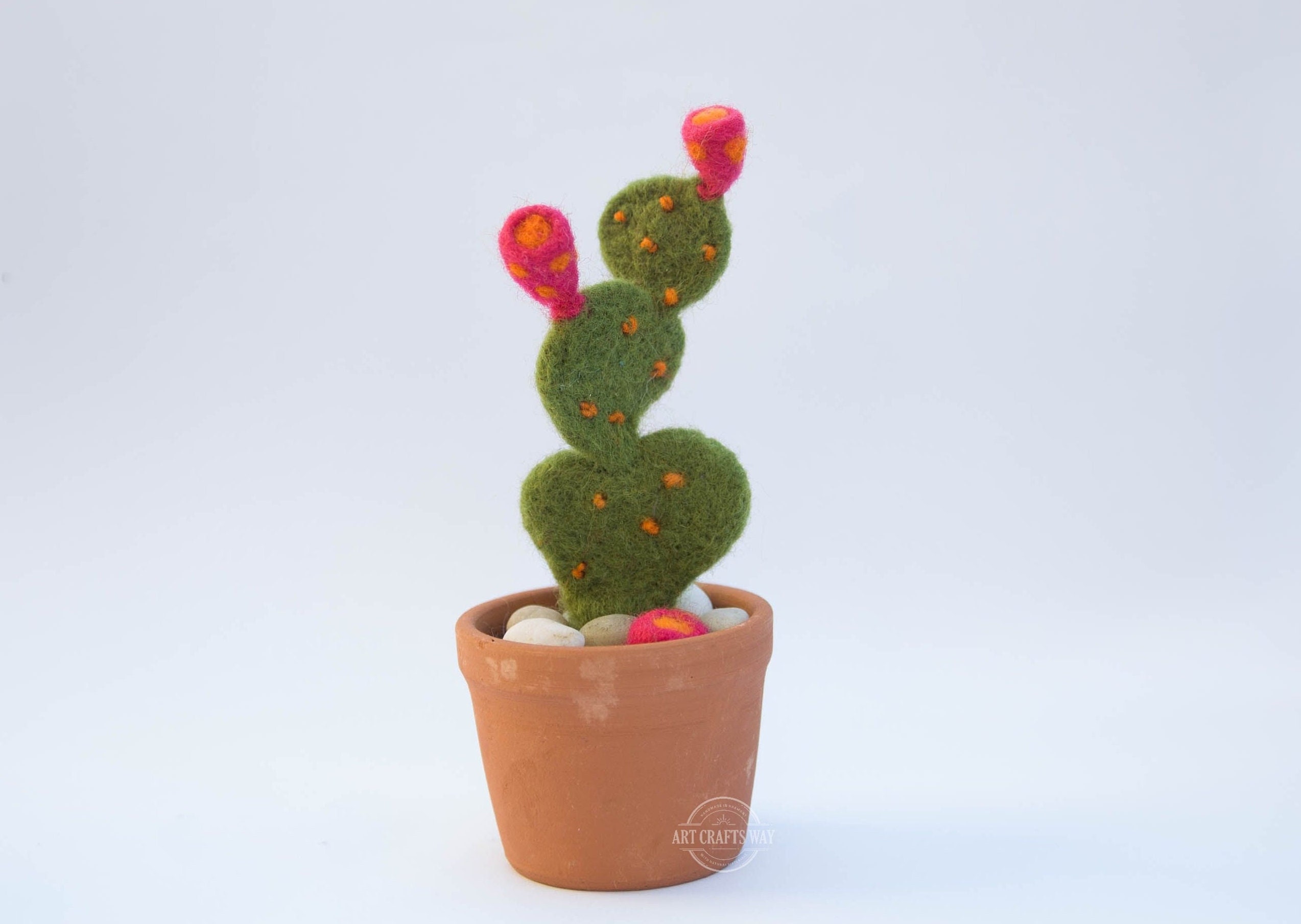 Cactus, Needle Felted Cactus, Handmade Wool Cactus, Potted Cactus ...