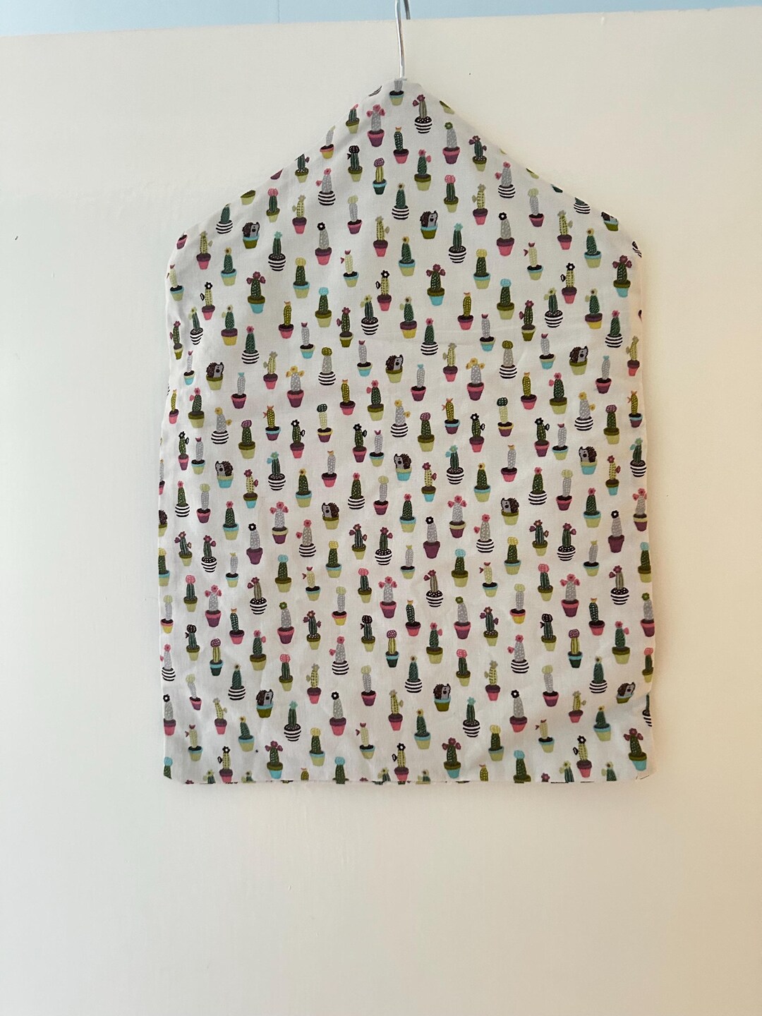 Handmade Hanging Peg Bag | Cactus Print Clothes Peg Holder With Hanger ...