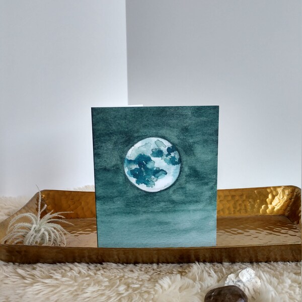Moon Greeting Card - Etsy