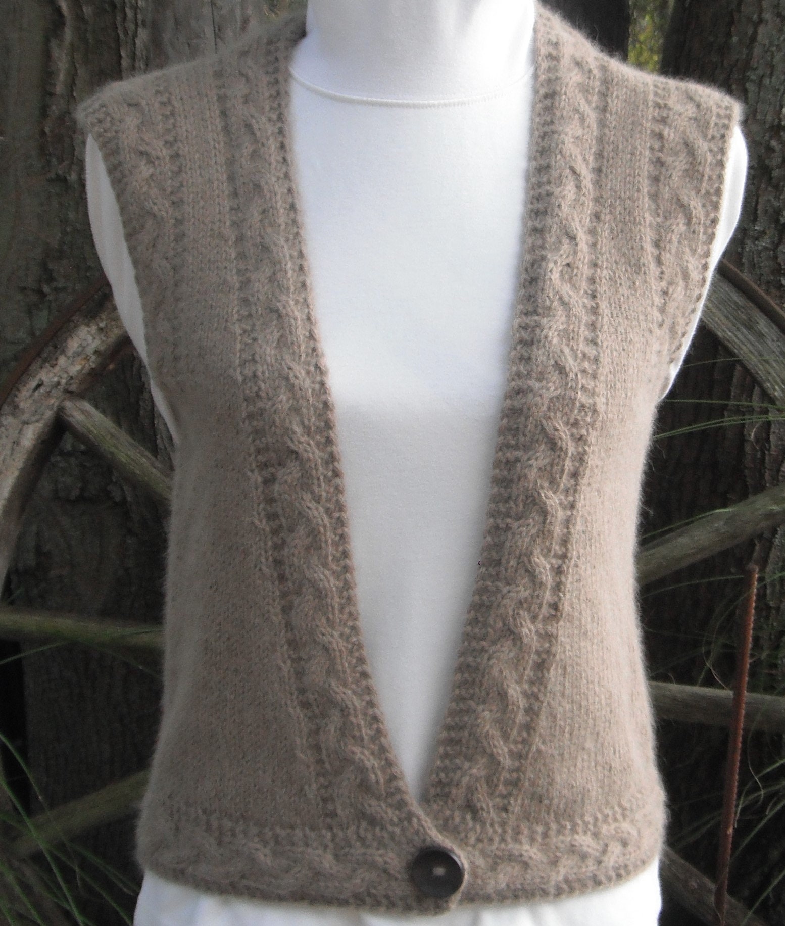 Seamless Braided Cable Vest Pattern Only Pdf Download - Etsy