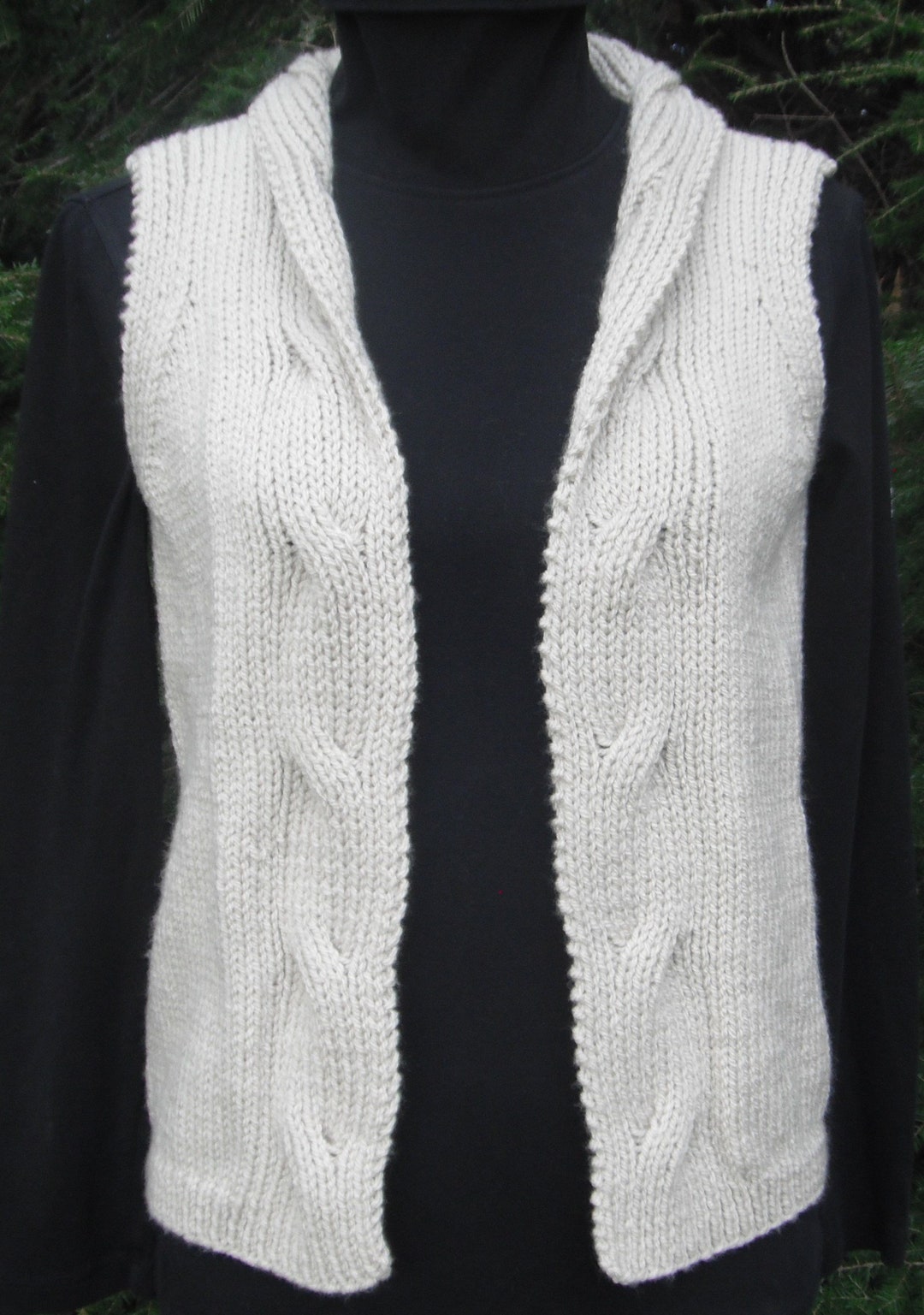 Reversible Cabled Vest Pattern Only - Etsy