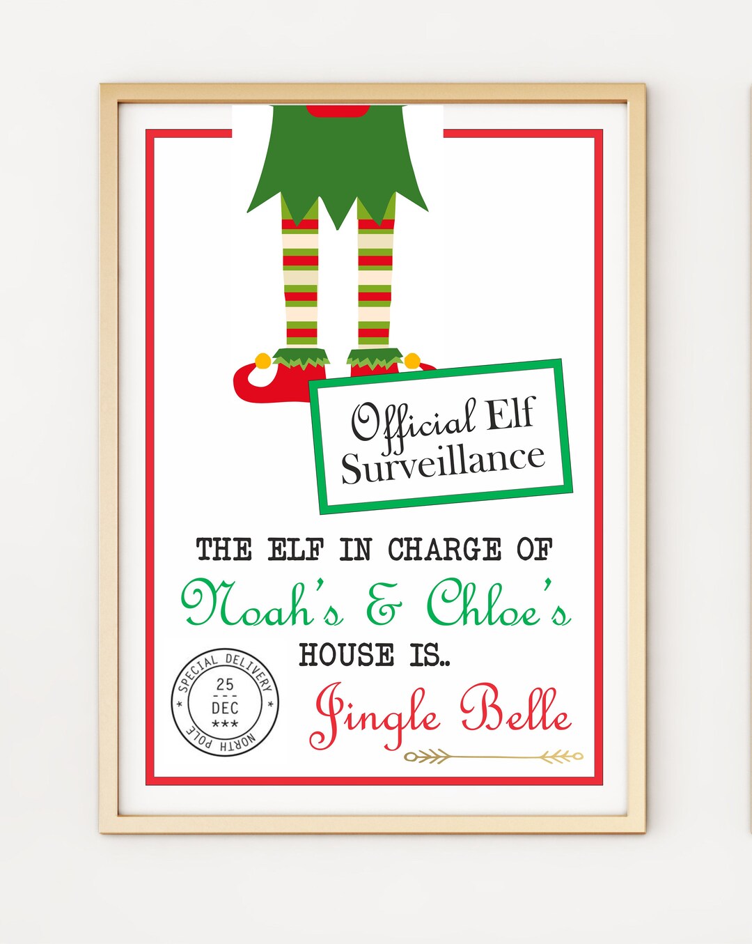 Personalised Elf Child's Christmas Keepsake A4 Poster - Etsy