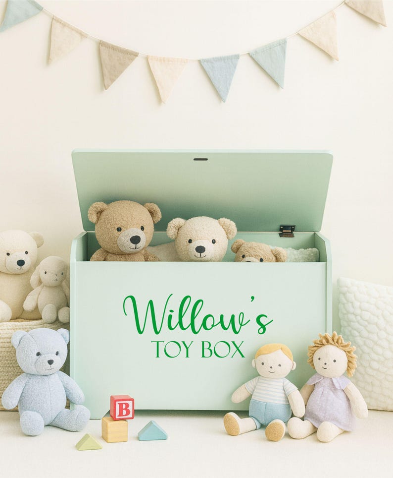 Personalised Toy Box Stickers | Bedroom Toy Storage Box Name Decal ...