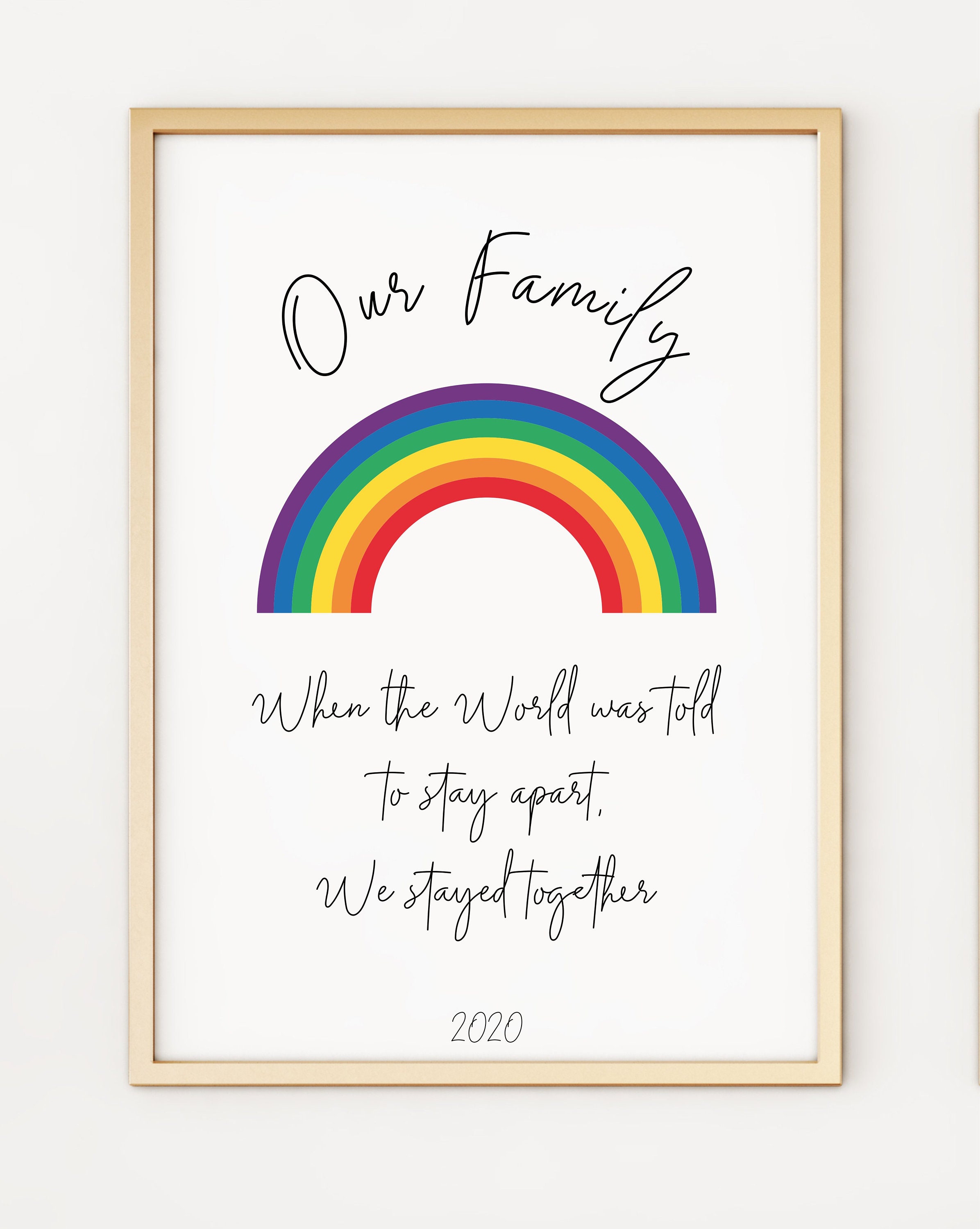 Family Stay Together Rainbow A4 Poster Print PO466 | Etsy