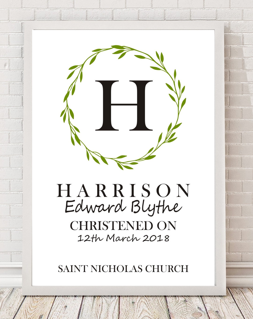 A4 Personalised Christening Poster Print PO158 - Etsy