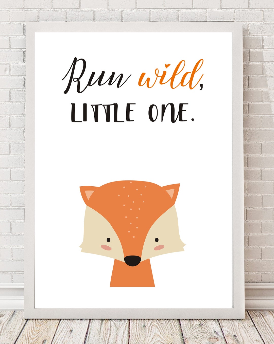A4 Run Wild Little Fox Nursery Bedroom Poster Print PO106 - Etsy