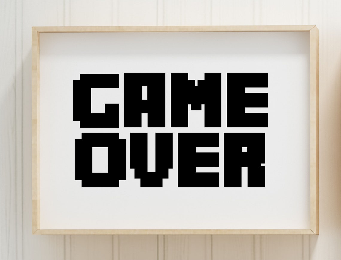 Game Over Gaming Typography A4 Poster Print PO295 - Etsy