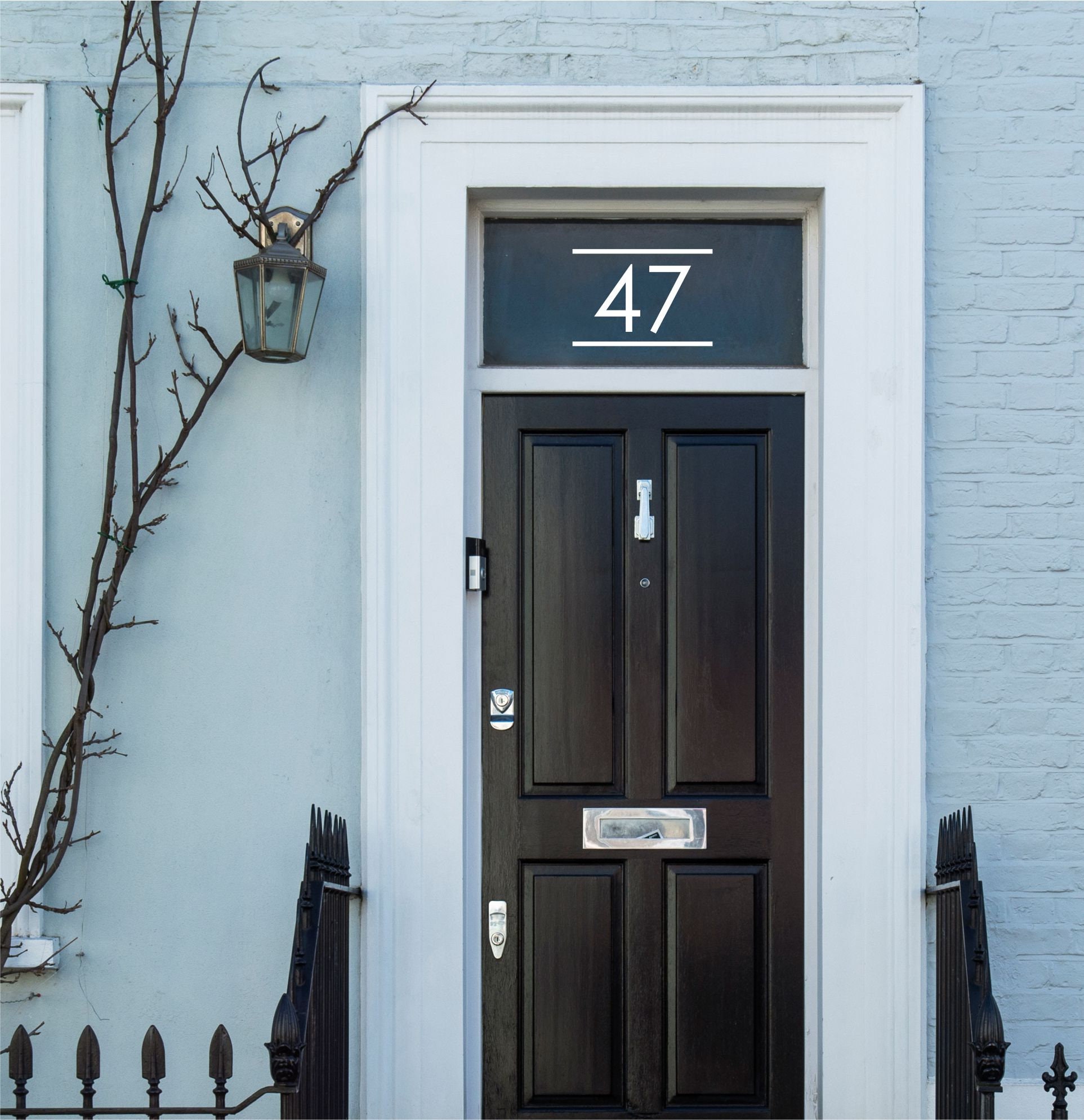 Modern House Door Number Victorian Fanlight Frosted Etched Vinyl ...